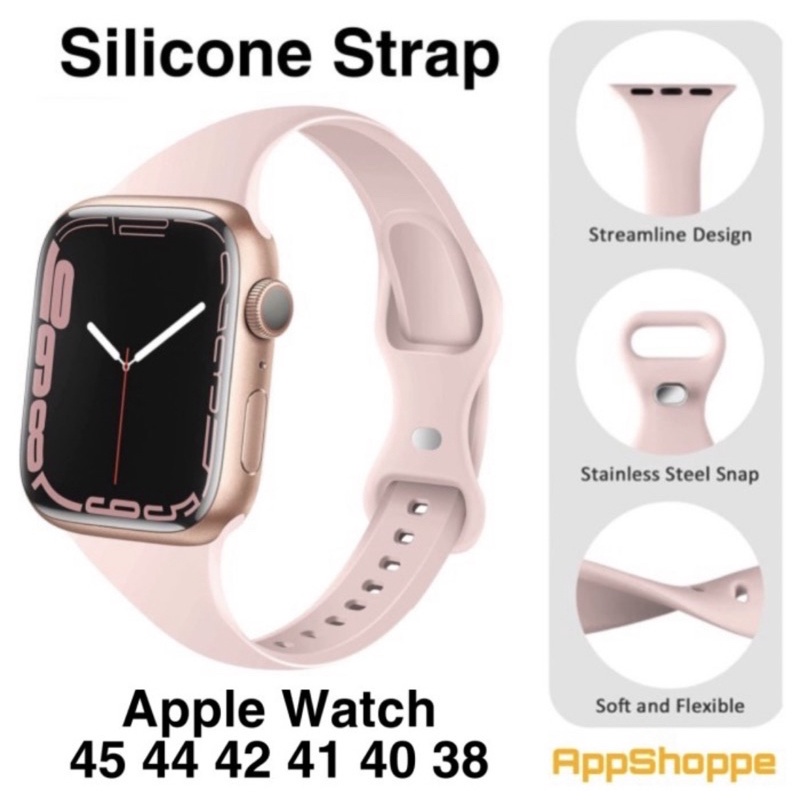 Jual Apple Watch Soft Silicone Strap NARROW SLIM FIT Band TALI JAM ...