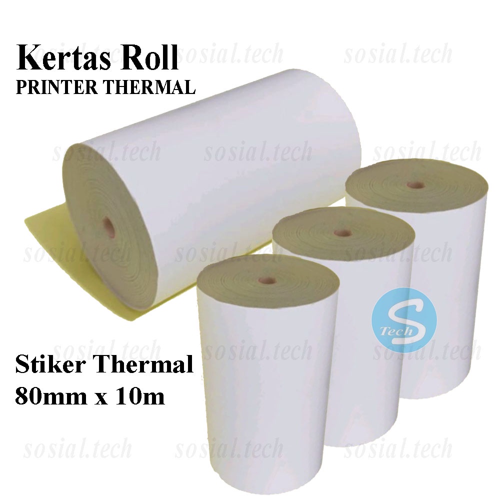 Jual Kertas Stiker Roll 80 mm x 10 meter TEBAL - Kertas Label Printer ...