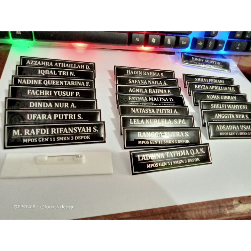 Jual NAMETAG/NAMETAGE/NAMETAG AKRILIK/PAPAN NAMA AKRILIK/NAMA DADA ...