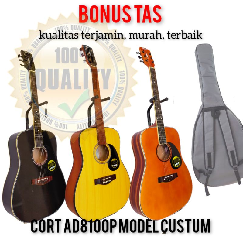 Jual Gitar akustik cort ad810op custum premium | Shopee Indonesia