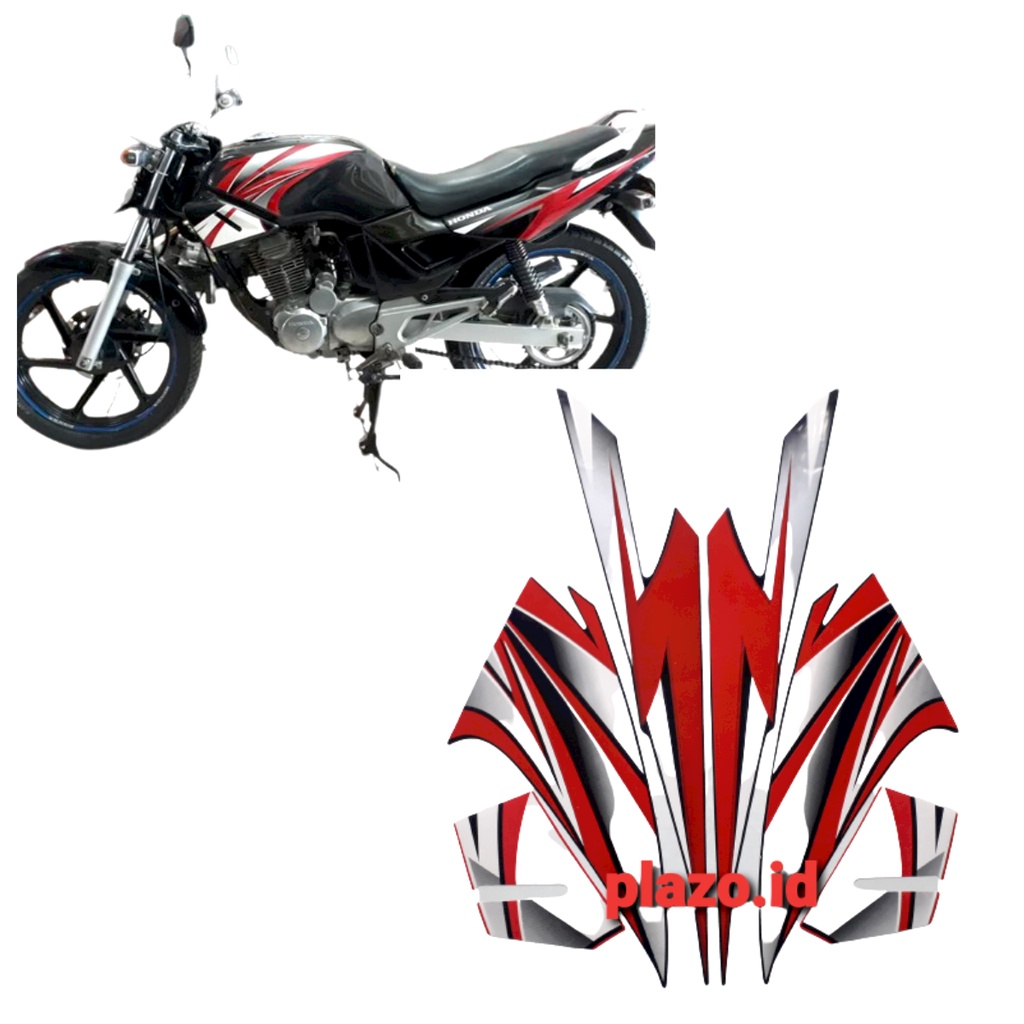 Jual stiker striping body motor honda tiger 2002 full hitam-merah ...