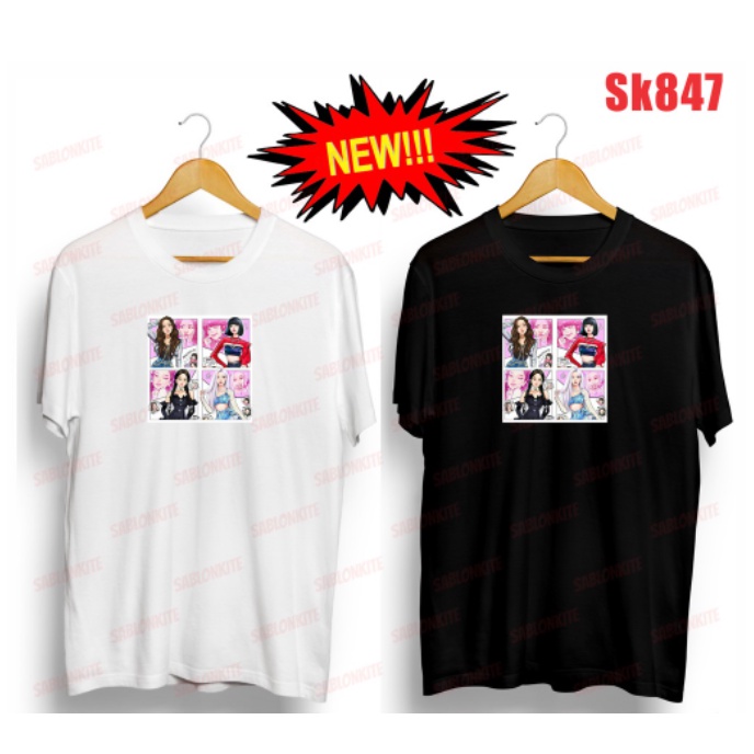 Jual (SK847) BAJU KAOS BLACKPINK LISA JENNIE JISOO ROSE CARTOON VERSION ...