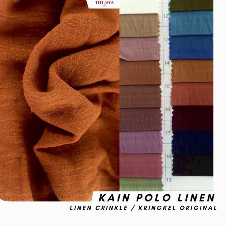 Jual [PROMO ⚡ALE!!!] Kain POLO LINEN PERTAMA DI SHOPEE / LINEN CRINKLE ...