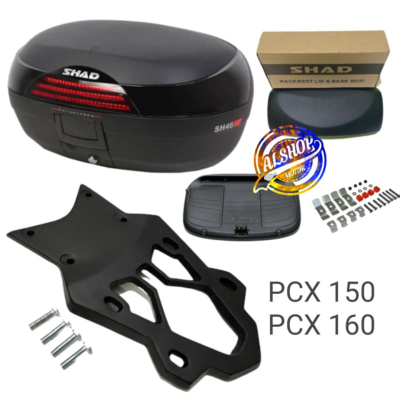 Jual PAKETAN BOX SHAD SH46 + BACKREST + BREKET BOX HONDA PCX 150 PCX ...