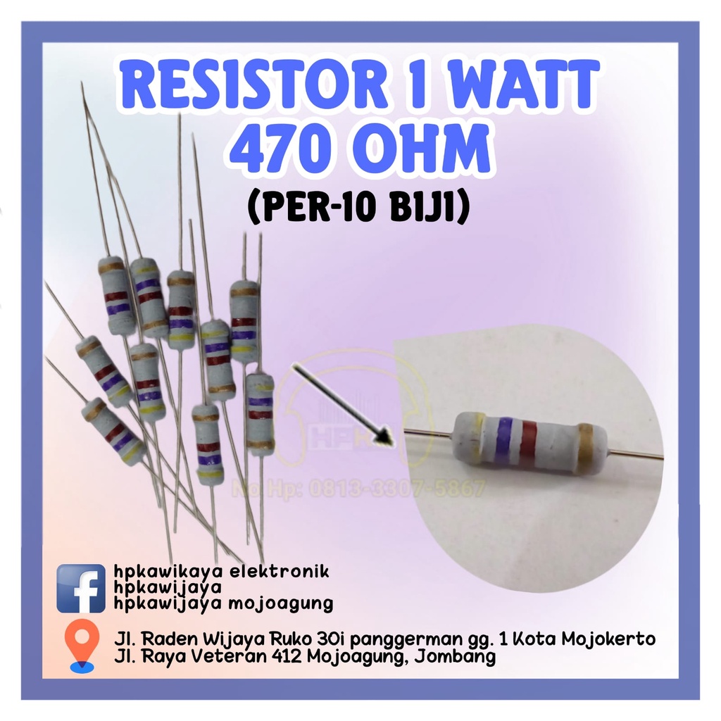 Jual ( 40PCS ) RESISTOR 1 WATT 470 OHM 1watt 470 ohm R 1 watt 470ohm ...