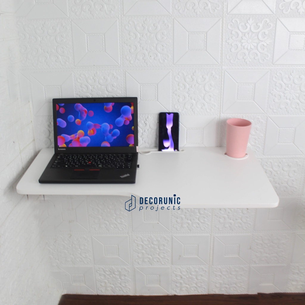 Jual STEVEN Meja Lipat Tempel Dinding Minimalis dengan Tab Holder dan ...