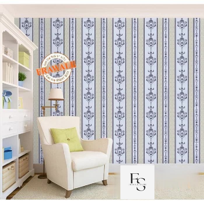Jual ziandra - Wallpaper Sticker Motif Salur Batik Ukuran 45cm x +-8m | Shopee Indonesia
