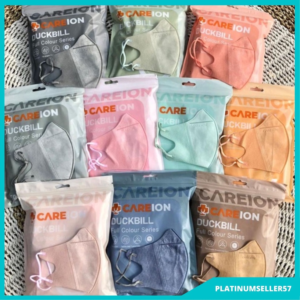 Jual CAREION DUCKBILL FACE MASK FACEMASK FULL COLOURS SERIES 4PLY DB ...