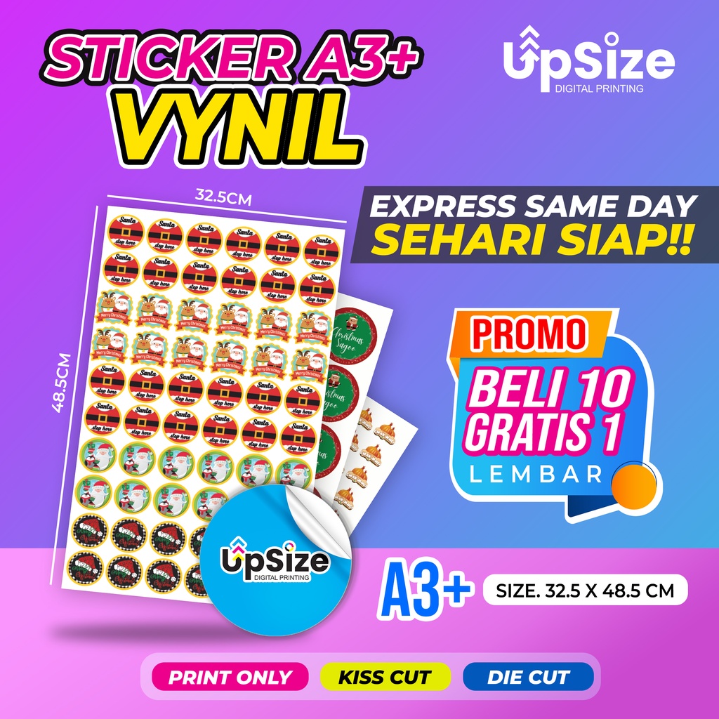 Jual CETAK STIKER VYNIL A3+ 32.5 X 48.5 CM TERMURAH & TAHAN AIR | CETAK ...