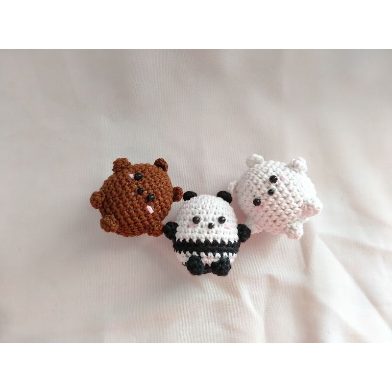 Jual amigurumi boneka rajut mini we bare bears gantungan kunci | Shopee ...