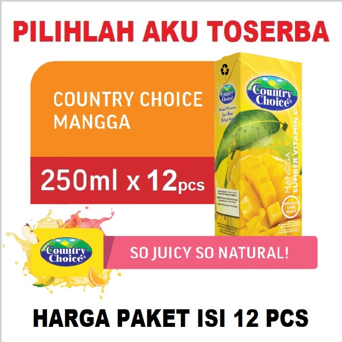Jual Country Choice MANGO Jus Mangga 250 ml - ( HARGA 12 pcs ) | Shopee ...