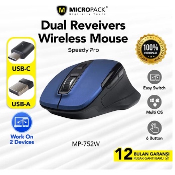 Jual Mouse Wireless Micropack Dual Receivers Speedy Pro (MP-752W ...