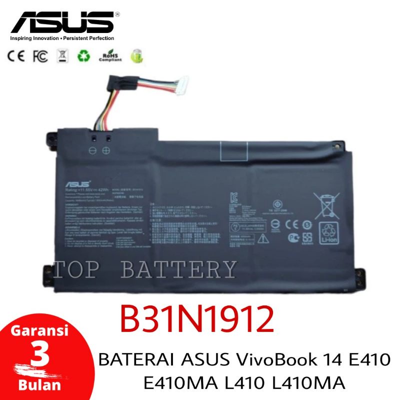 Jual Baterai Battery Asus VivoBook 14 E410 E410MA E510KA E410KA B31N1912 | Shopee Indonesia