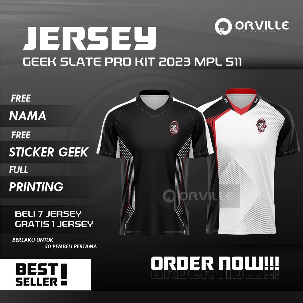 Jual JERSEY GEEK FAM GEEK SLATE PRO KIT TERBARU 2023 MPL S12 FREE ...