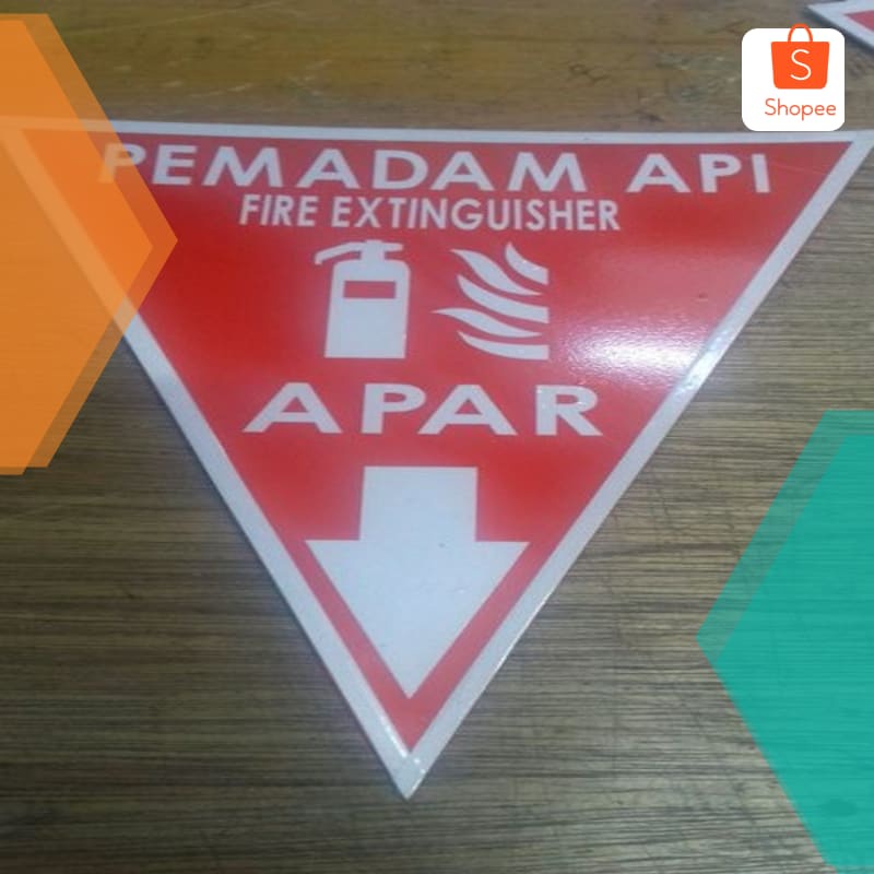 Jual Terlaris Rambu segitiga alat pemadam api APAR bahan plat almunium ...