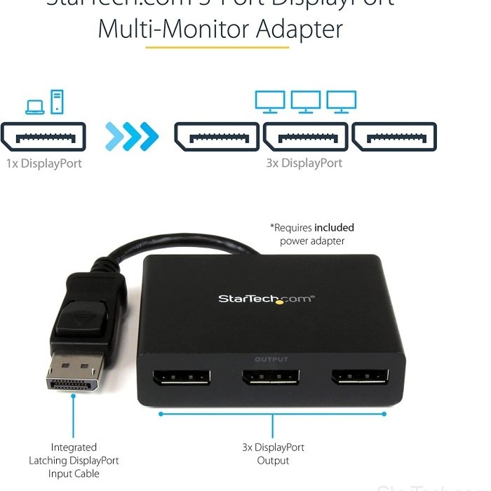 Jual StarTech 3-Port Multi Monitor DisplayPort MST Hub Adapter 1 to 3 Split | Shopee Indonesia