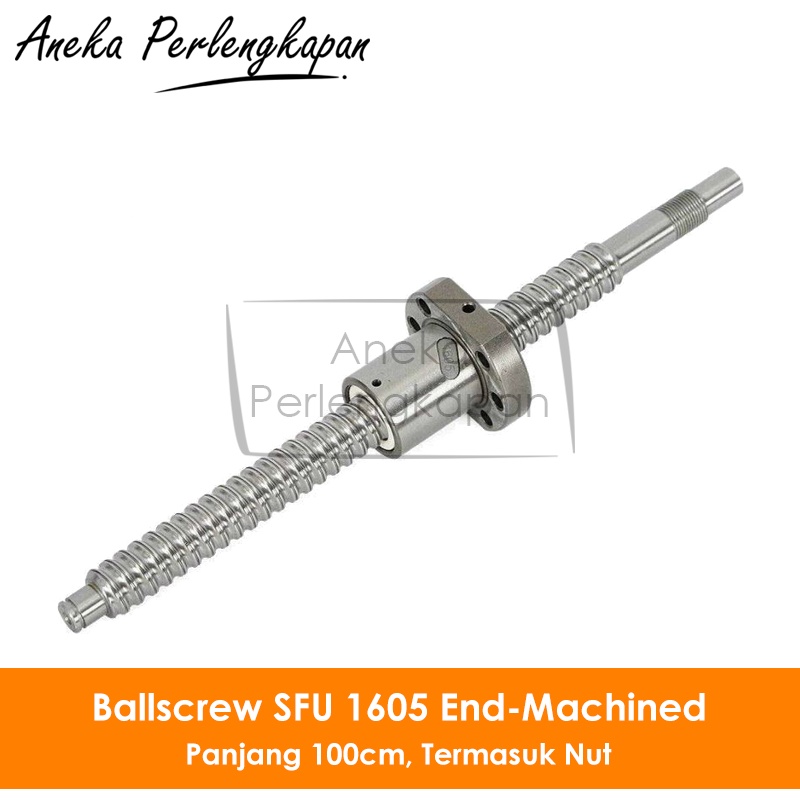 Jual SFU1605 / SFU 1605 Precision Ballscrew End Machined 100cm with Nut ...