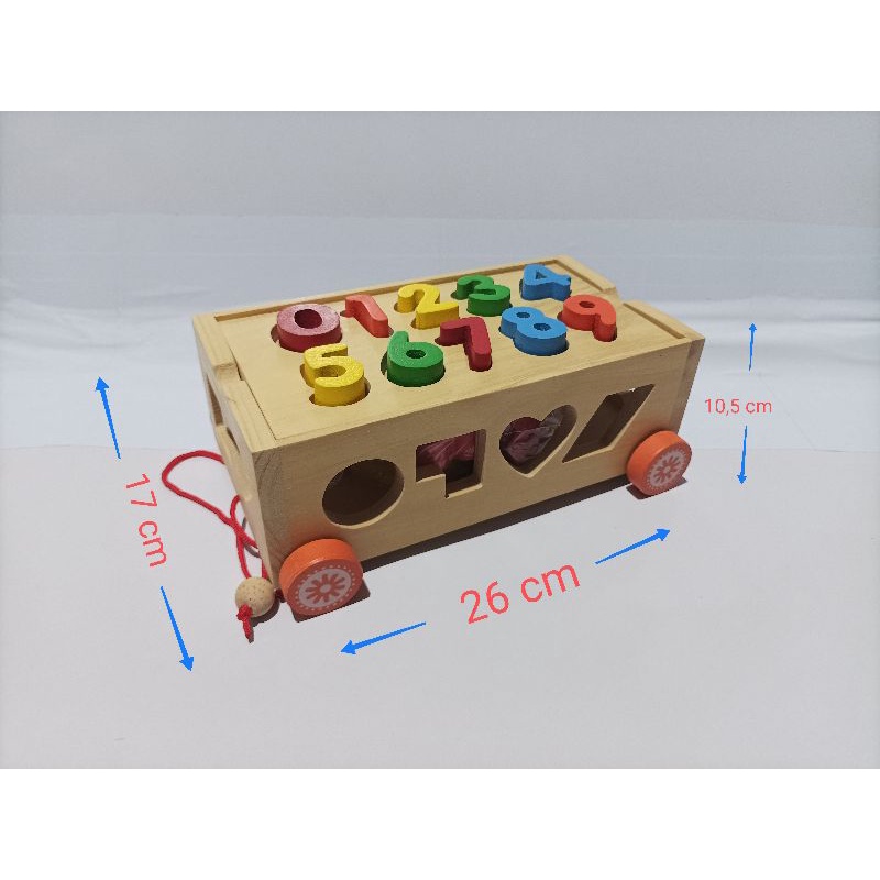 Jual Mainan Edukasi Kotak Bentuk & Angka Roda /sorting box + angka ...