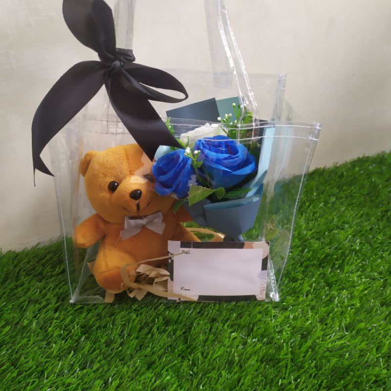 Jual Gift Bag Hampers wisuda tas mika transparan buket bunga boneka ...
