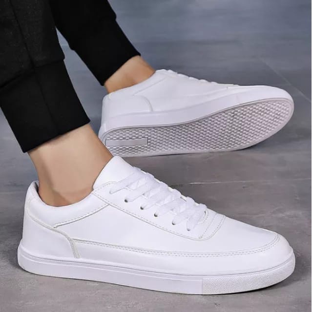 Jual Sepatu Putih Polos Pria/ Sepatu Sneakers Putih | Shopee Indonesia