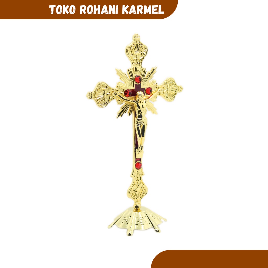 Jual SALIB ALTAR 24 CM / SALIB DUDUK KATOLIK / SALIB MEJA / SALIB ALTAR ...