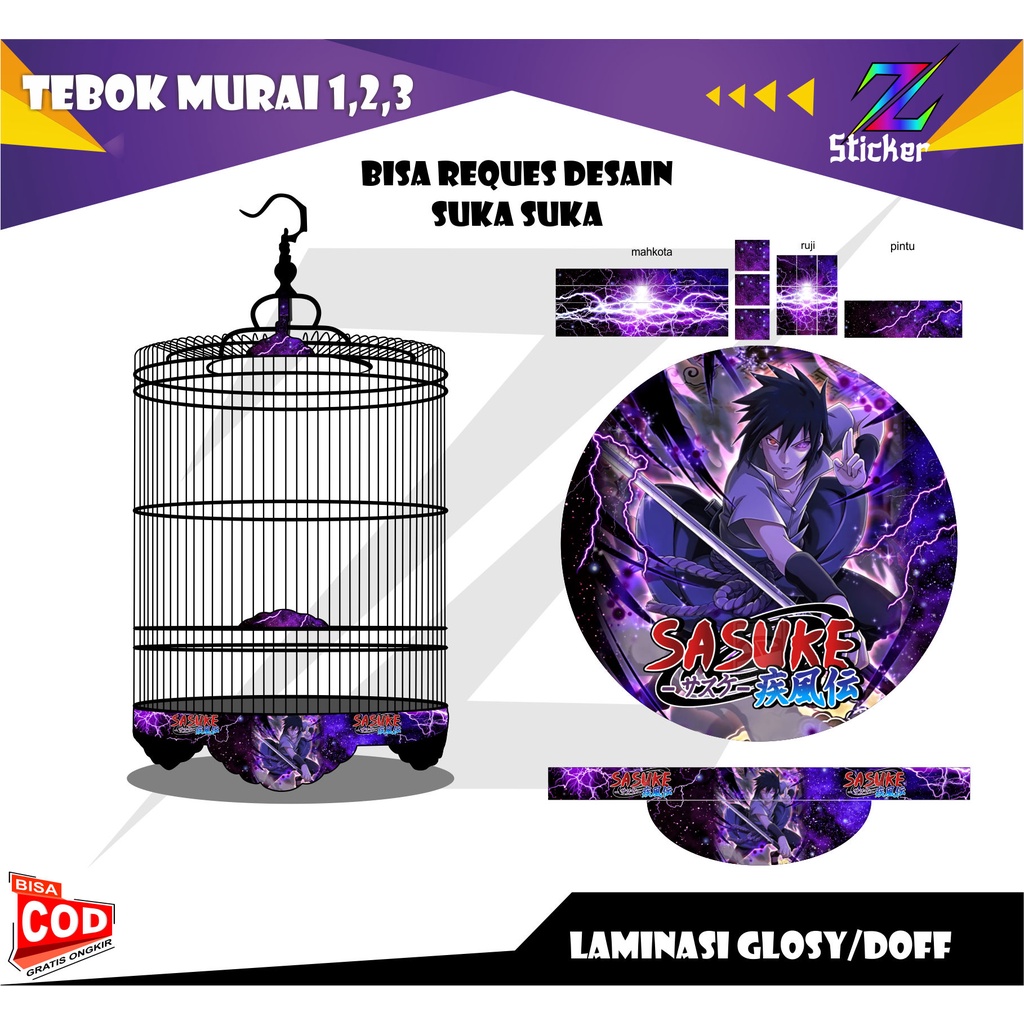 Jual STICKER DDECALSANGKAR NO 1,2,3 STIKER SANGKAR BULAT MURAI ...