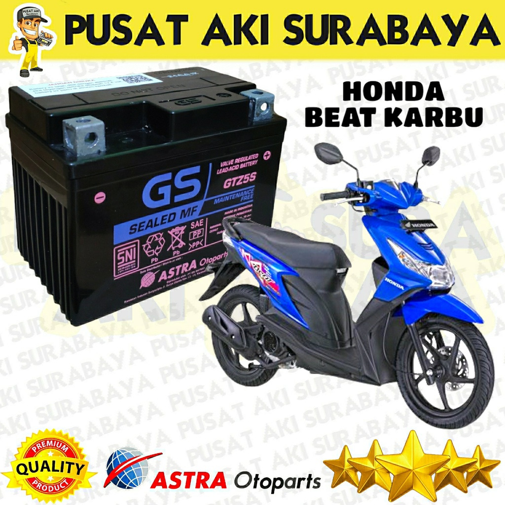 Jual ORIGINAL ACCU KERING GS ASTRA GTZ5S HONDA BEAT OLD DAN NEW 12 VOLT AKI BERKUALITAS TINGGI ...