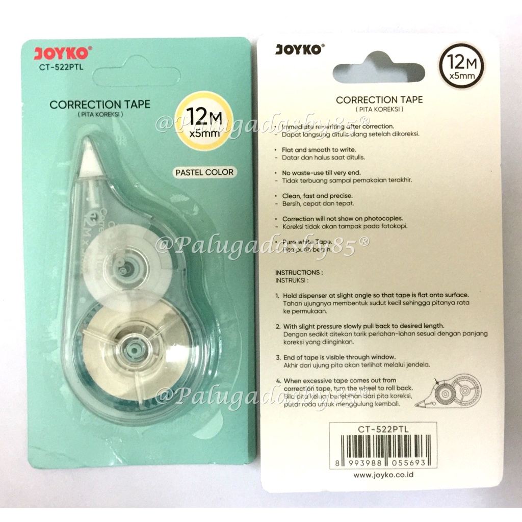 Jual (1 Biji) Correction Tape Joyko CT-522PTL Pastel Color (12 M x 5 mm ...