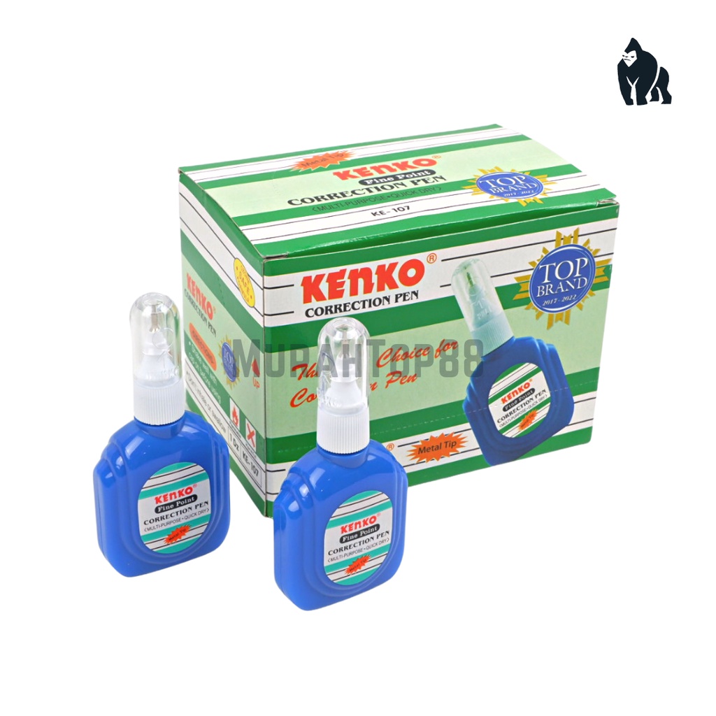 Jual Correction Fluid Kenko KE-107 / Tip Ex Cair Penghapus Botol Biru / Cairan Koreksi Tinta ...