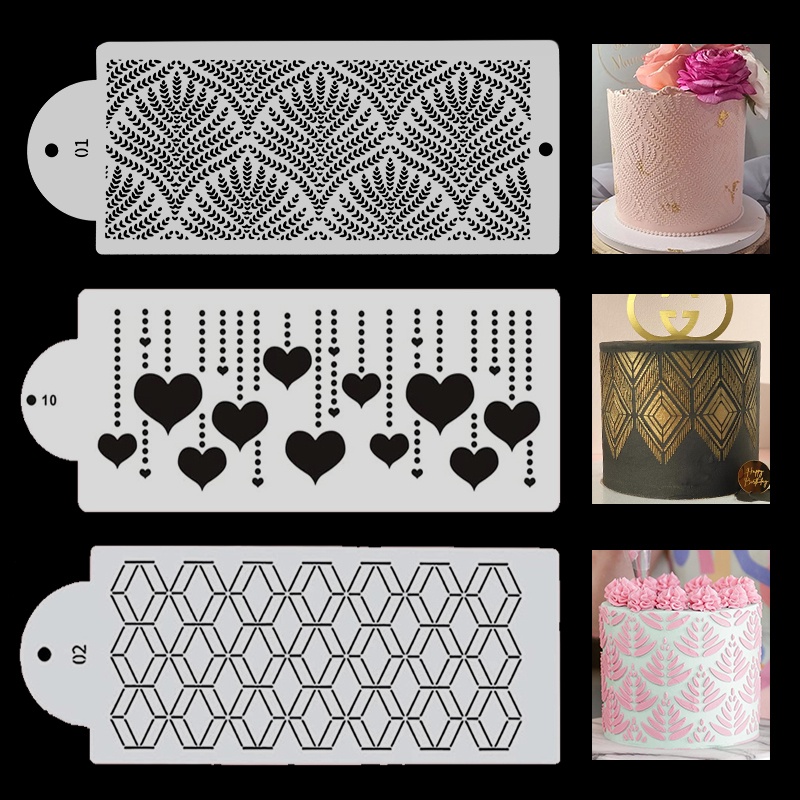 Jual Mi.more Cake Stencils Lace Pattern Motif Batik Stensil Cake ...