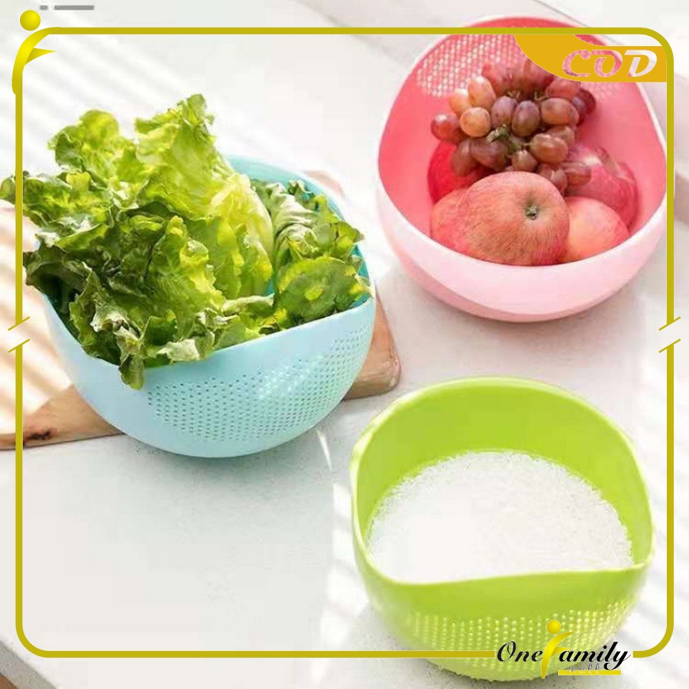 Jual ONE-C793 Baskom Cuci Beras / Tempat Wadah Saringan Cuci Beras Buah ...