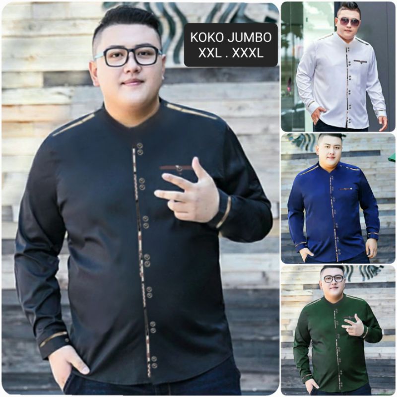 Jual Kemeja koko JUMBO XXL . XXXL . 4XL Lengan panjang | Shopee Indonesia