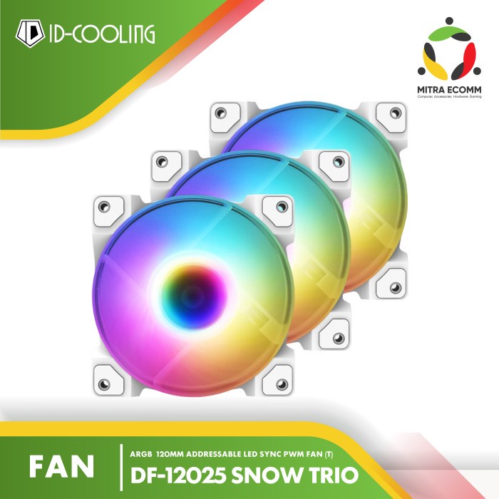Jual Fan Casing ID-COOLING DF-12025 ARGB SNOW TRIO Addressable LED 120mm | Shopee Indonesia