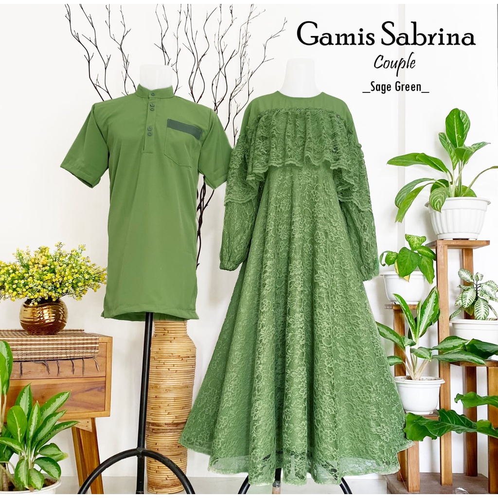 Jual Azzafran- Gamis Sabrina Couple Dewasa Brokat Elegan Muslim ...