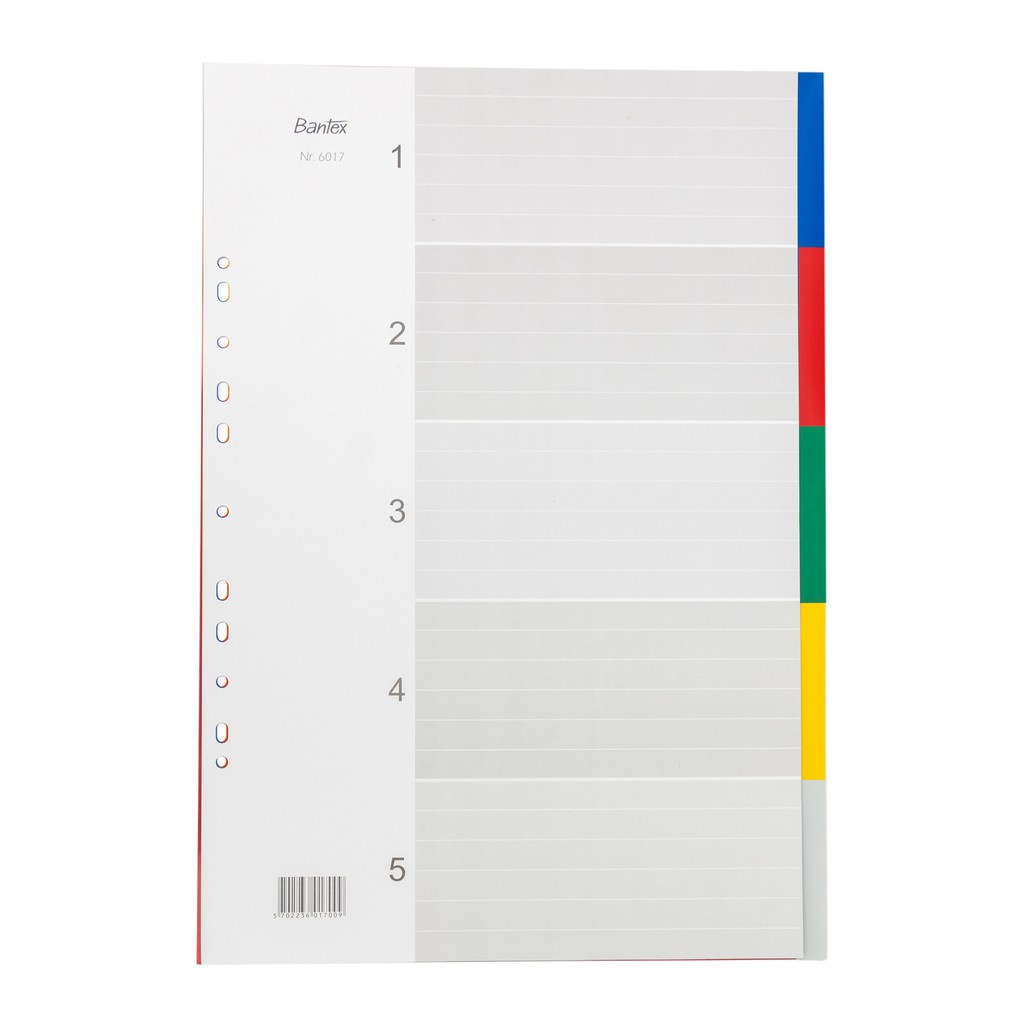 Jual Bantex PP Pembatas Binder Divider A3 Potrait 5 Lembar Index Warna ...
