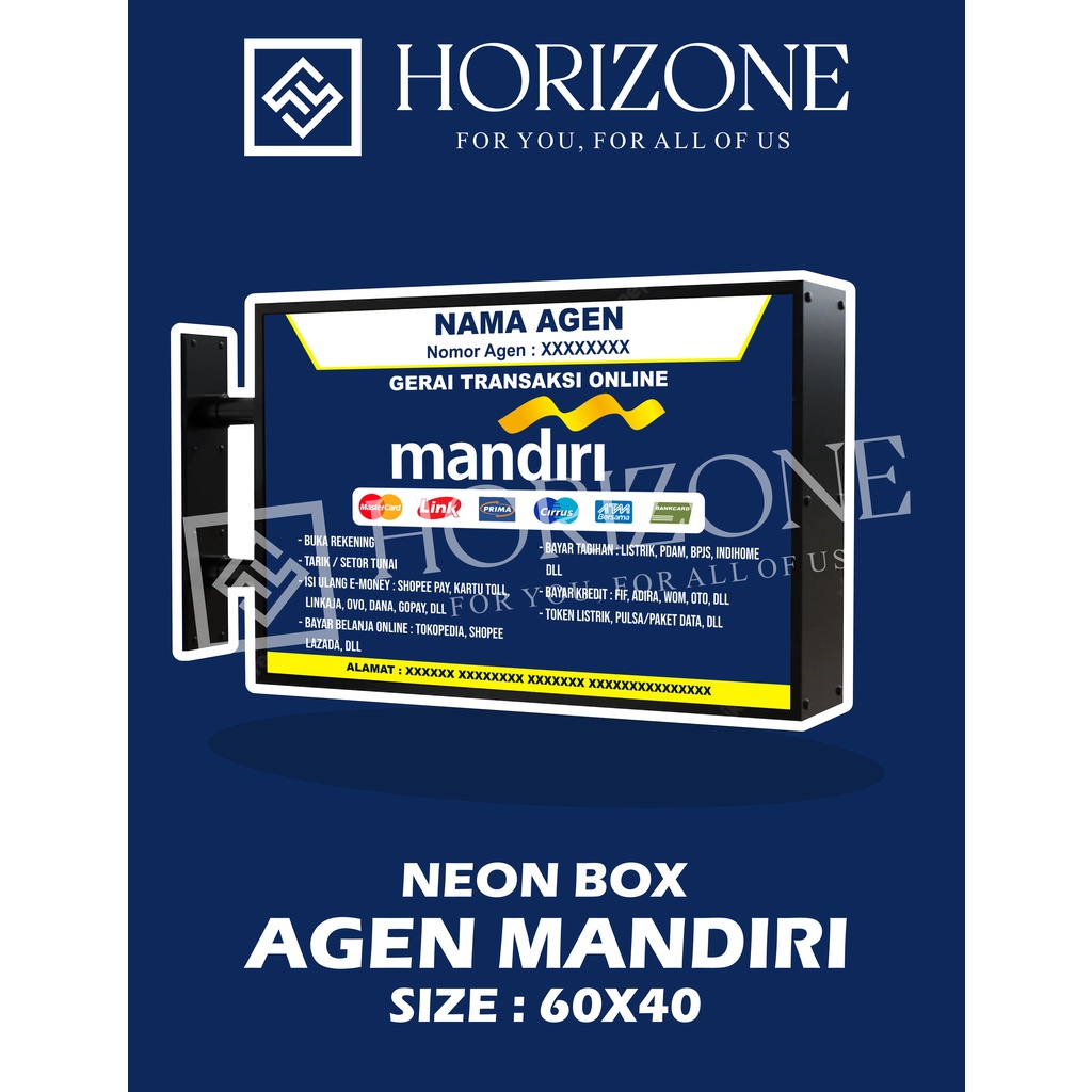 Jual NEON BOX AGEN MANDIRI 60X40 CM KOTAK AKRILIK | Shopee Indonesia