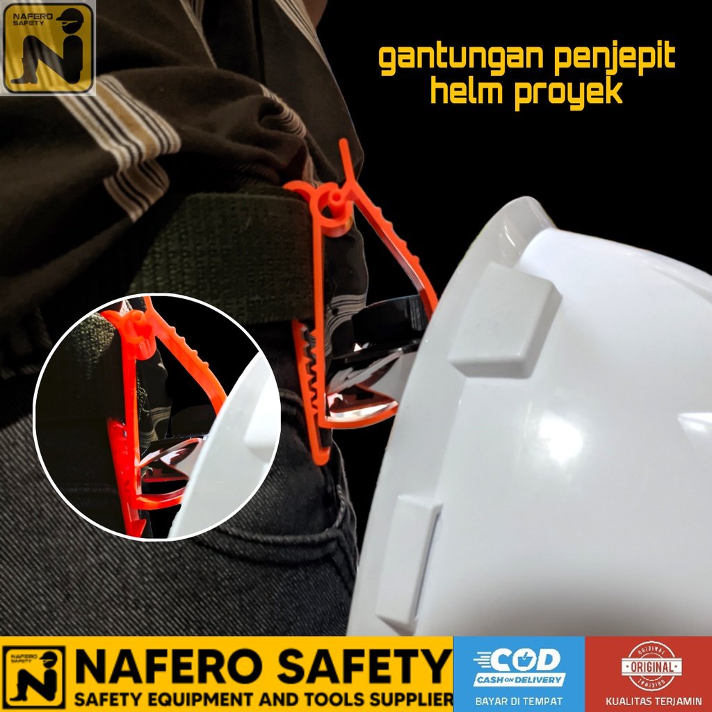 Jual Gantungan Clip Helmet Helm Penjepit Safety Proyek Hanger Orange ...