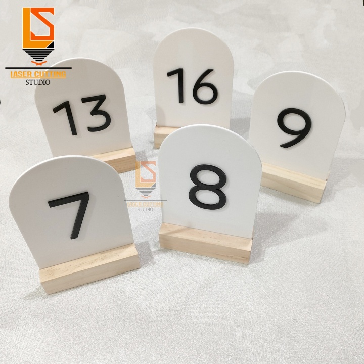 Jual Nomor Meja Akrilik Table Number Cafe Resto Timbul Custom uk 10x15 ...