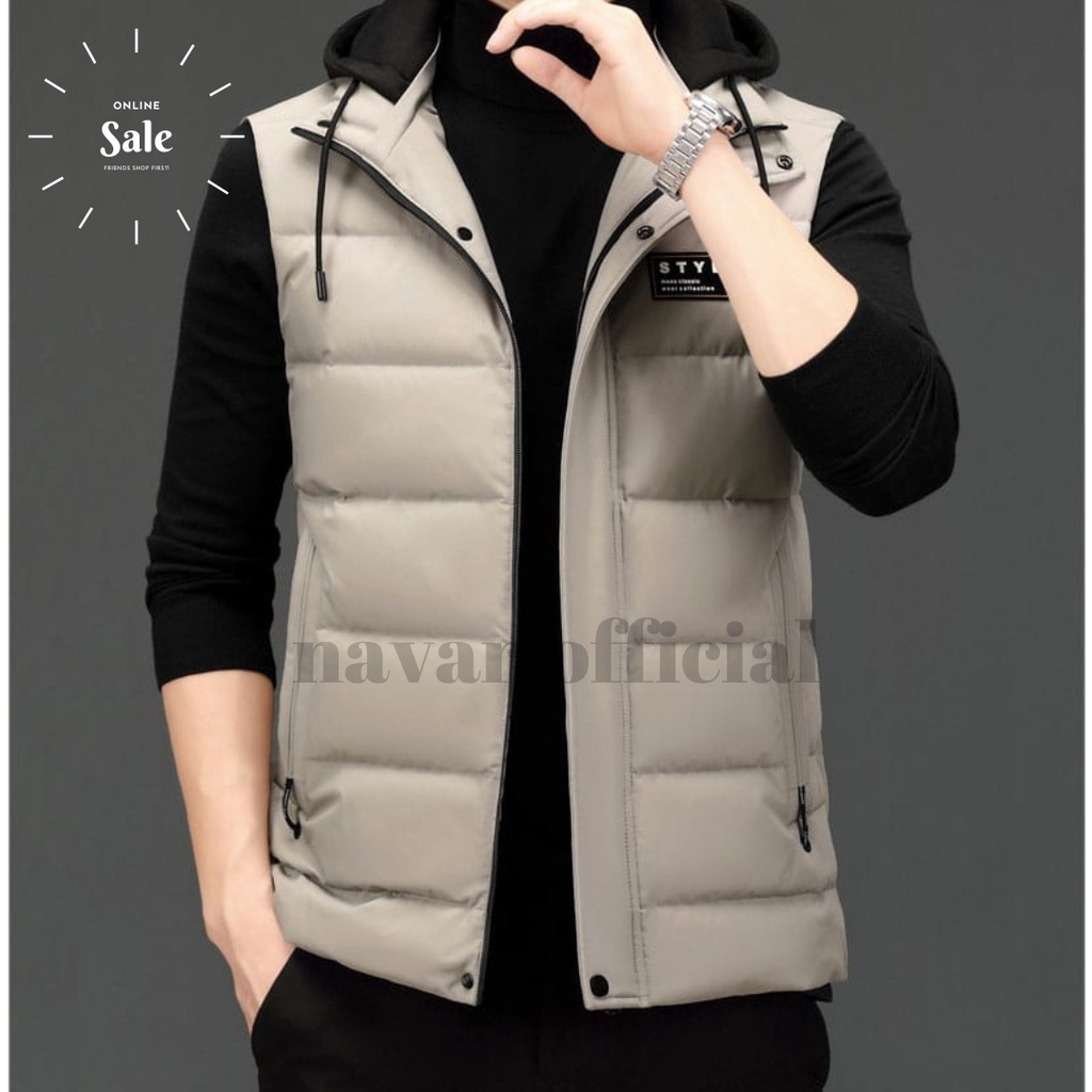 Jual Rompi Pria Vest Puffer / Rompi Pria Casual | Shopee Indonesia