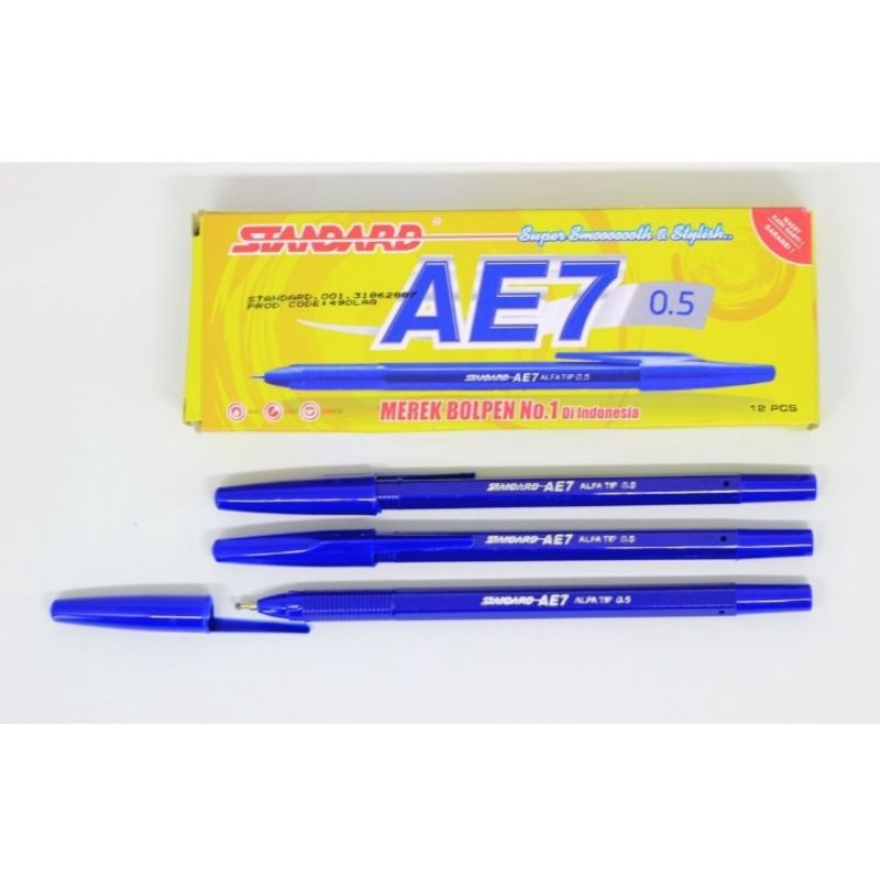 Jual pena standart AE7 biru satuan | Shopee Indonesia