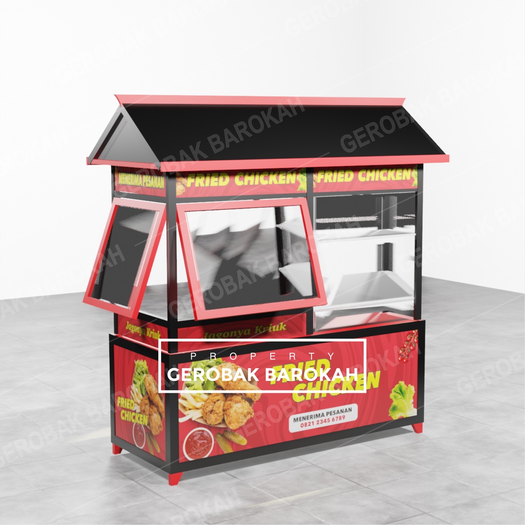 Jual Gerobak Etalase Makanan / Gerobak Chicken Etalase Ayam Goreng ...