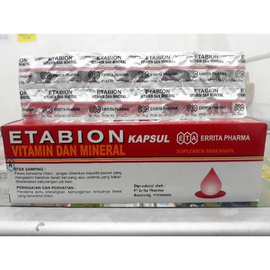 Jual Etabion kapsul Multivitamin Dan Mineral Tambah Darah Strip ...