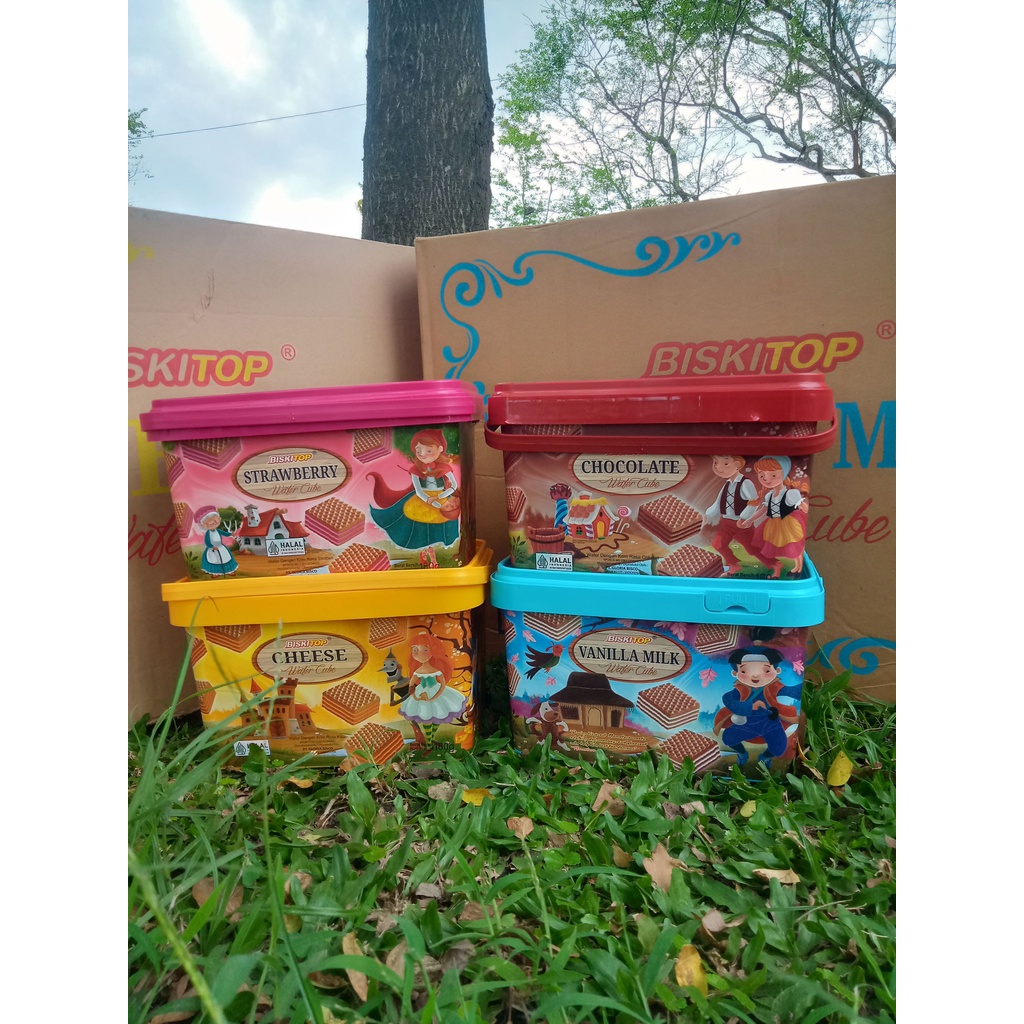 Jual BISKITOP WAFER CUBE ALL VARIANTS BOX TIMBA PLASTIK | Shopee Indonesia