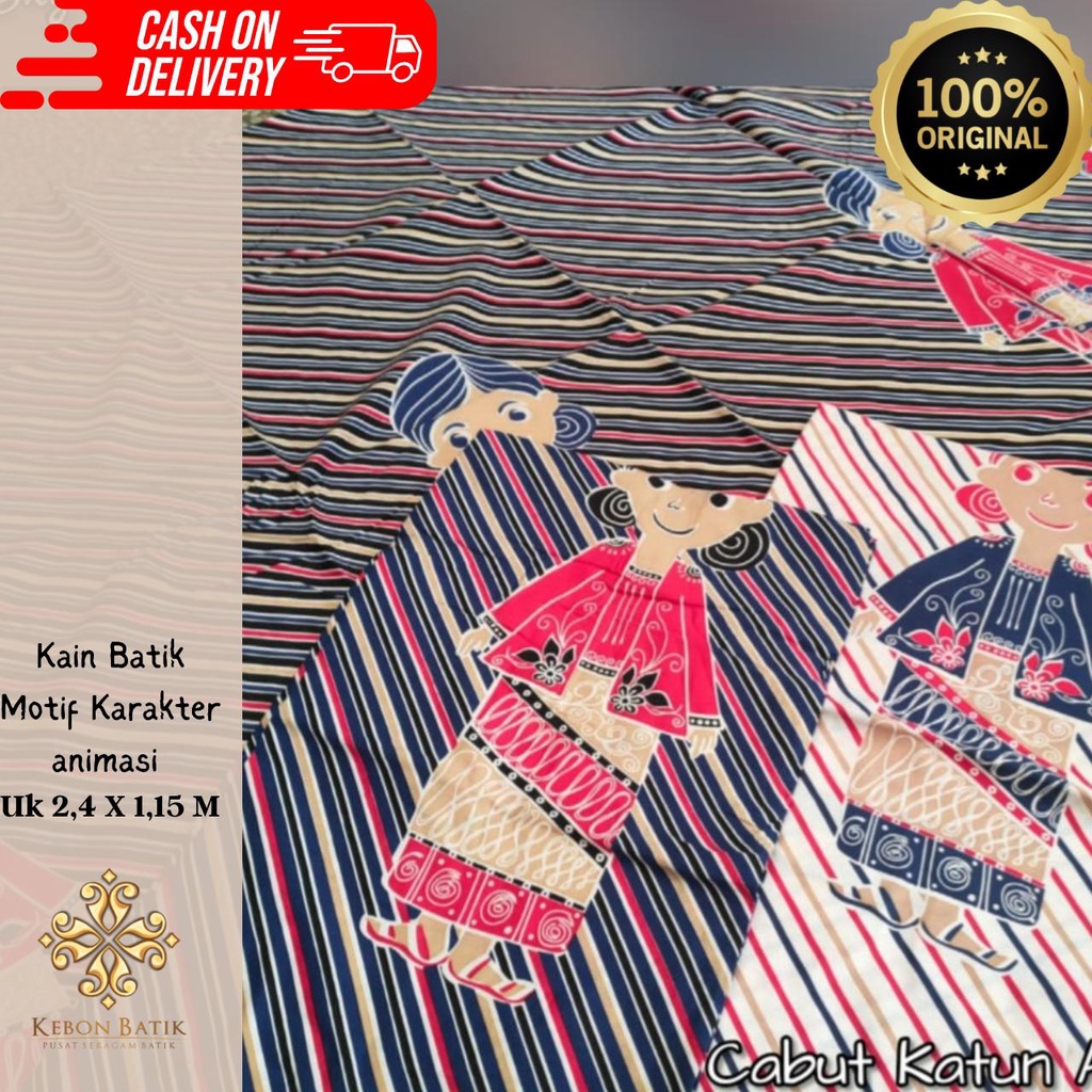 Jual Kain Panjang Batik Original Solo Motif Animasi 2302150001 | Shopee ...