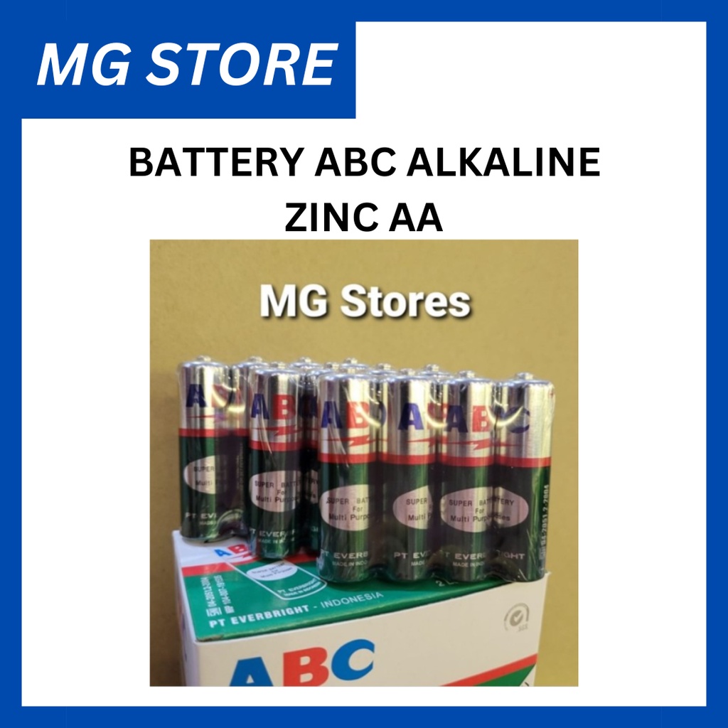 Jual BATTERY ABC HIJAU ZINC AA | Shopee Indonesia