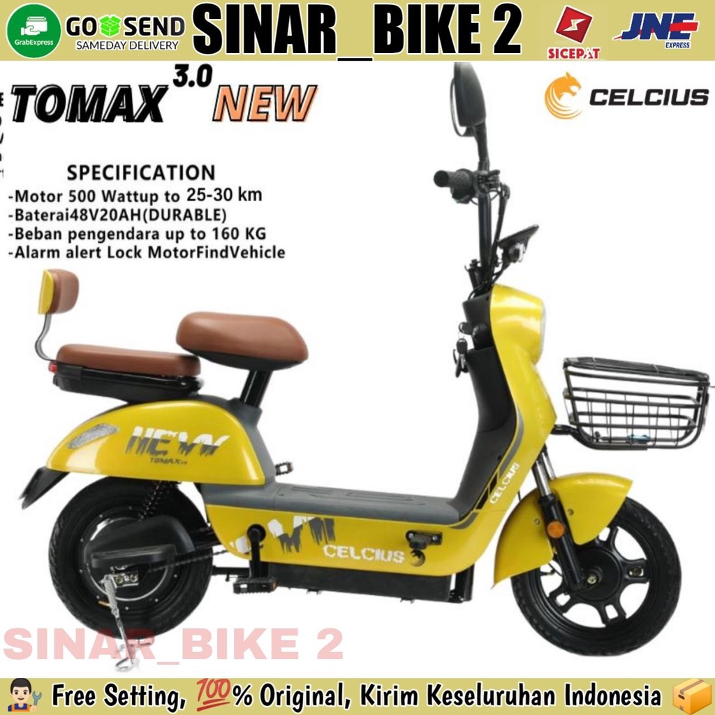 Jual Sepeda Listrik CELCIUS TOMAX 6.0 & TOMAX X3 Electric E Bike 500 ...