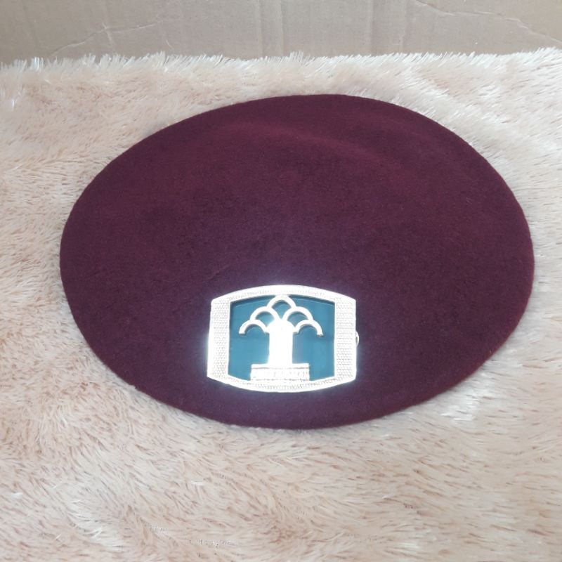 Jual baret pengayoman terbaru/topi baret lapas merah gelap model baru ...