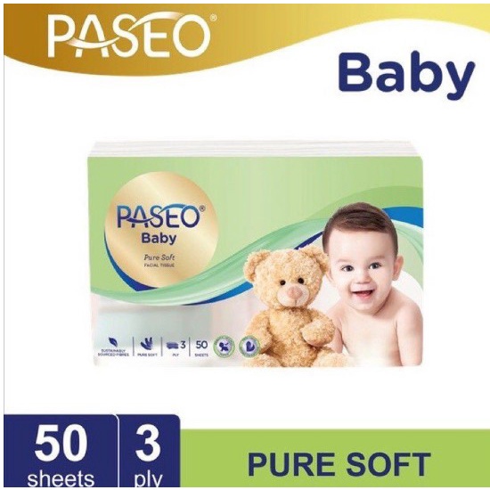 Jual Paseo Baby Pure Soft 3ply 50 s / tissue paseo baby travel pack 50 ...