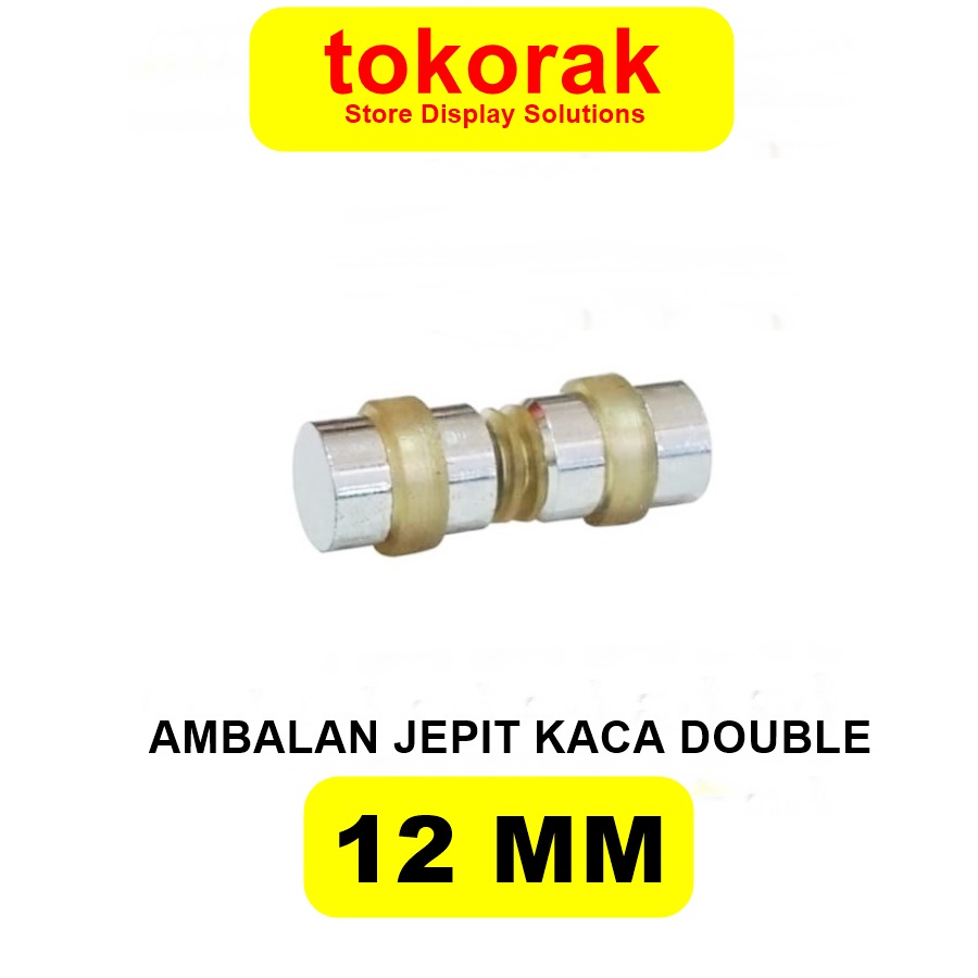 Jual AMBALAN KACA DOUBLE 12 MM TATAKAN PENYANGGA DOBEL RAK KACA KE KACA ...