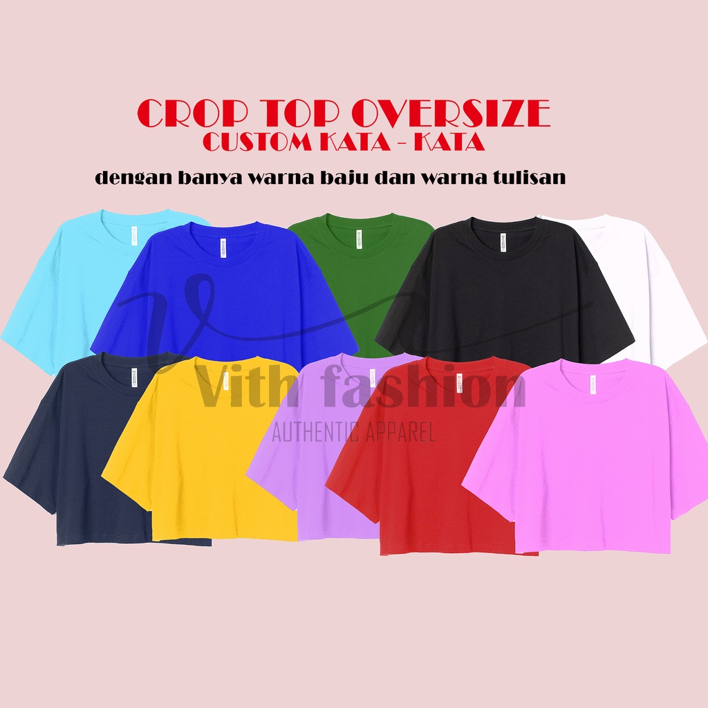Jual crop top oversize wanita custom kata kata | Shopee Indonesia